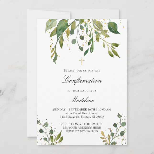 greenery design Confirmation Invitation | Zazzle