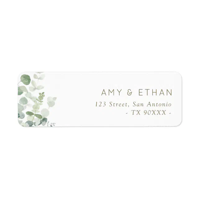 greenery eucalyptus address label | Zazzle