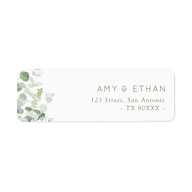 greenery eucalyptus address label | Zazzle