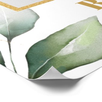 Greenery Eucalyptus boho baby shower photo prop Poster | Zazzle