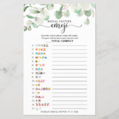 Greenery Eucalyptus Bridal Shower Emoji Pictionary Flyer | Zazzle