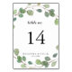 Greenery Eucalyptus Foliage Calligraphy Wedding Table Number | Zazzle