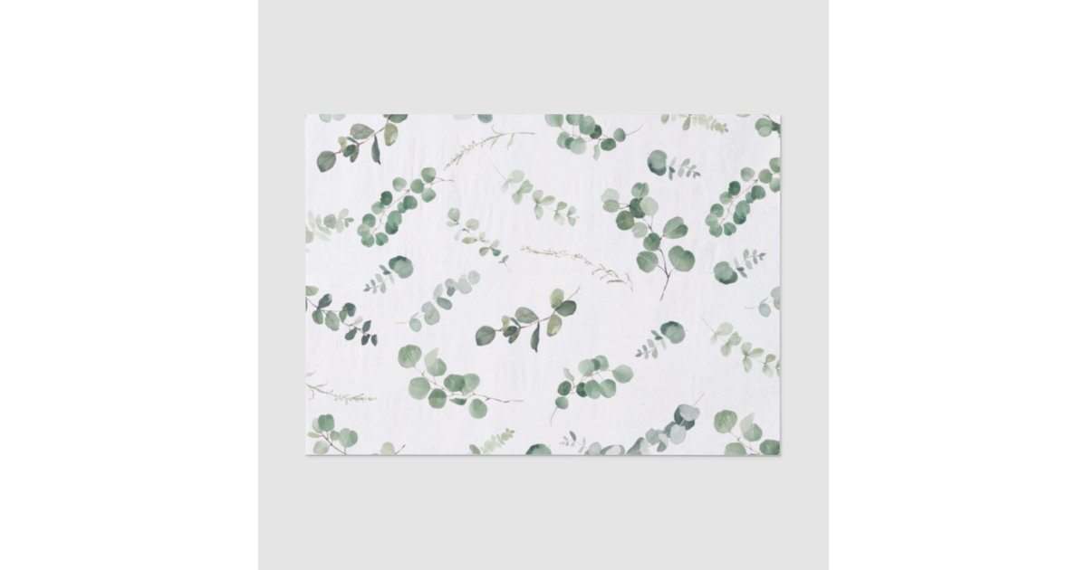 Greenery Eucalyptus Green Leaves Decoupage Craft Tissue Paper | Zazzle