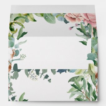 Greenery Eucalyptus Leave Floral Wedding Envelope | Zazzle