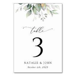 Greenery, Eucalyptus Leaves, Boho, Table Numbers | Zazzle