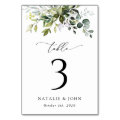 Greenery, Eucalyptus Leaves, Boho, Table Numbers | Zazzle