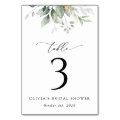 Greenery, Eucalyptus Leaves, Boho, Table Numbers | Zazzle