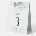 Greenery, Eucalyptus Leaves, Boho, Table Numbers Table Tent Sign | Zazzle