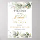 Greenery Eucalyptus leaves gold boho welcome sign | Zazzle
