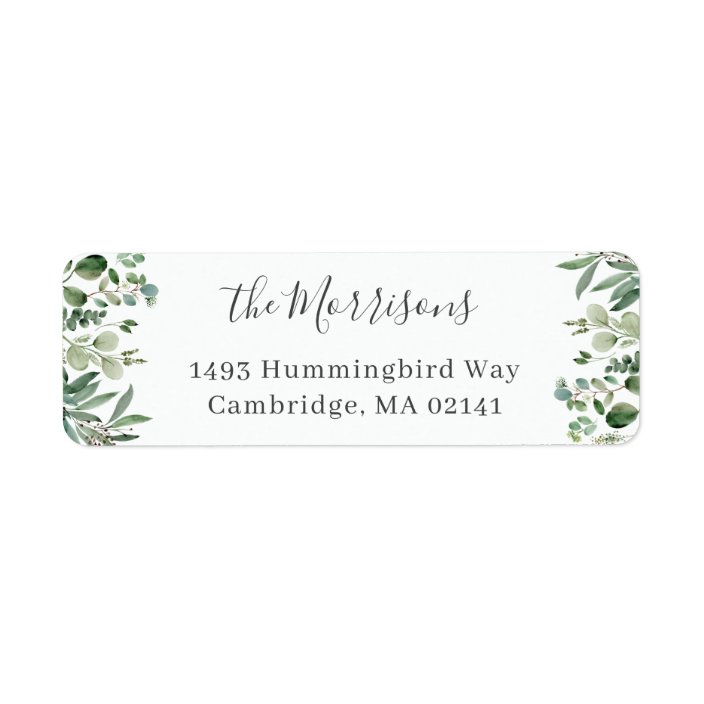 Greenery Eucalyptus Leaves Return Address Label | Zazzle.com