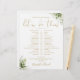 Greenery Floral Gold Wedding Schedule Timeline | Zazzle