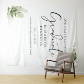 Greenery Floral Graduation Photo Booth Backdrop | Zazzle