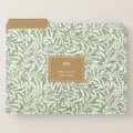 Greenery Foliage Botanical Pattern Green Orange File Folder | Zazzle