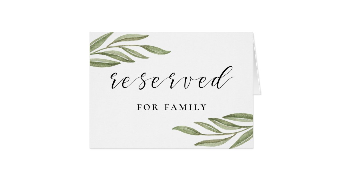 Greenery foliage calligraphy wedding reserved sign | Zazzle