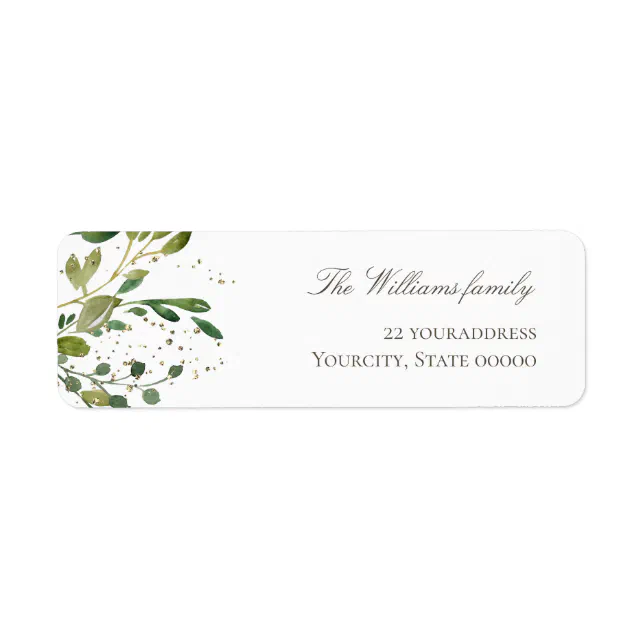 greenery foliage label | Zazzle
