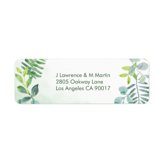 Greenery Foliage Watercolor Address Labels | Zazzle.com