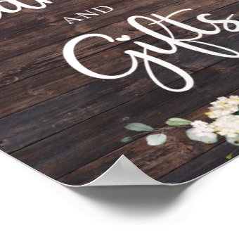 Greenery foliage wood rustic cards and gifts sign | Zazzle