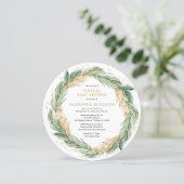 Greenery gold Virtual Baby Shower Winter Invitation | Zazzle