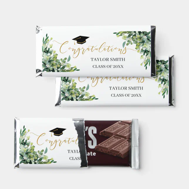 Greenery Graduation Congratulations Graduate Candy Hershey Bar Favors ...