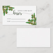 Greenery guess how many kisses bridal shower game enclosure card | Zazzle