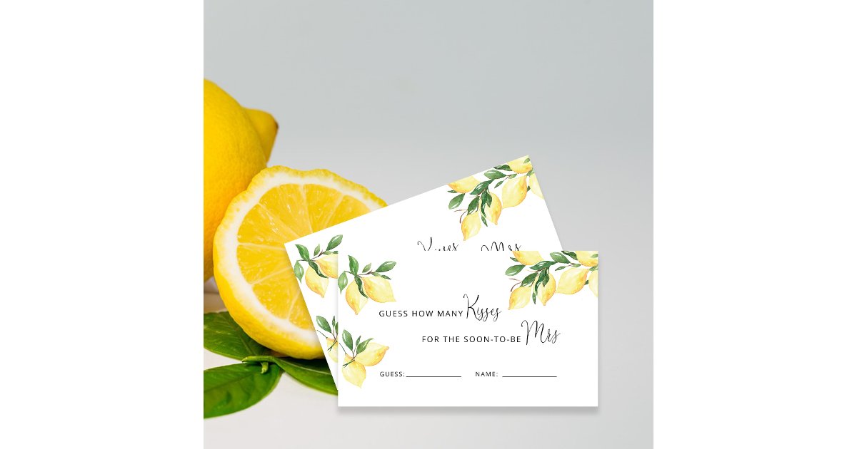 Greenery Guess How Many Kisses Game Enclosure Card | Zazzle