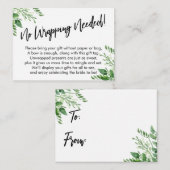 Greenery Handwriting No Wrapping Needed Enclosure Card | Zazzle