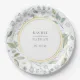 Greenery Laurel Garland Faux Gold Foil Wedding Paper Plates | Zazzle