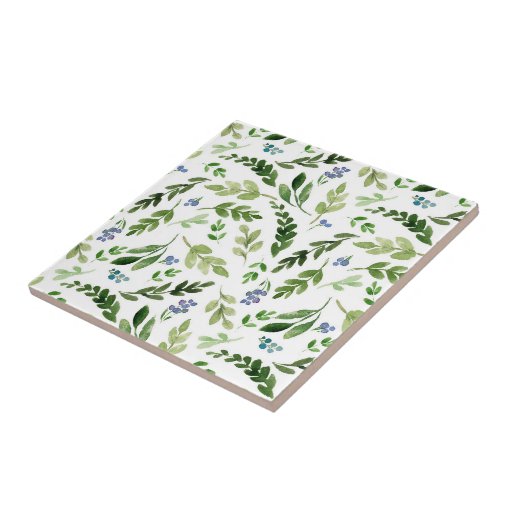 Greenery Leaf Pattern Modern Simple Cute Ceramic Tile | Zazzle