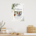 Greenery Leaves & Photo Memorial Funeral Poster | Zazzle