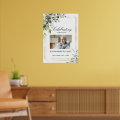 Greenery Leaves & Photo Memorial Funeral Poster | Zazzle