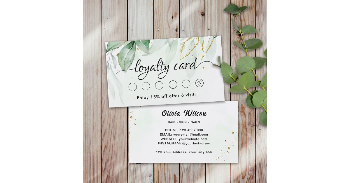 Greenery loyalty card | Zazzle
