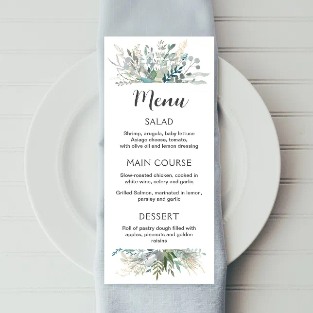 Greenery menu | Zazzle