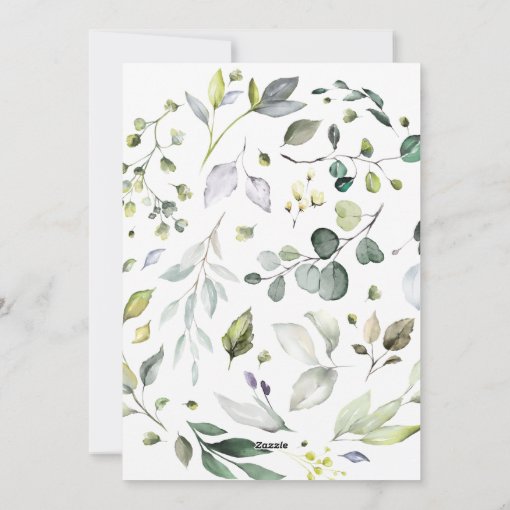 Greenery Minimalist Script Photo Funeral Memorial Invitation | Zazzle