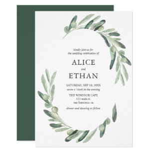 Olive Green Wedding Invitations | Zazzle