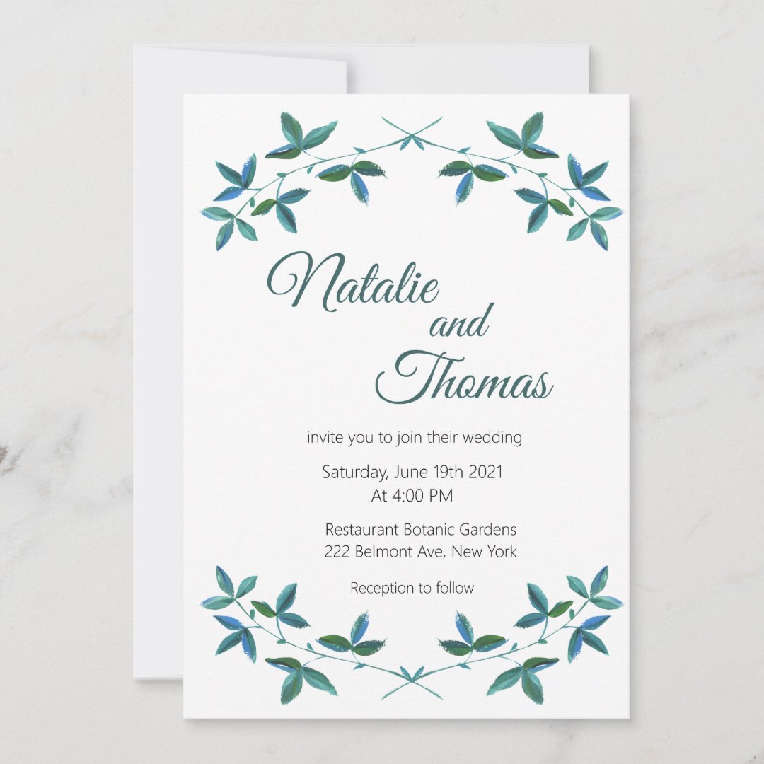 Greenery, Printable Wedding Invitation , Simple | Zazzle