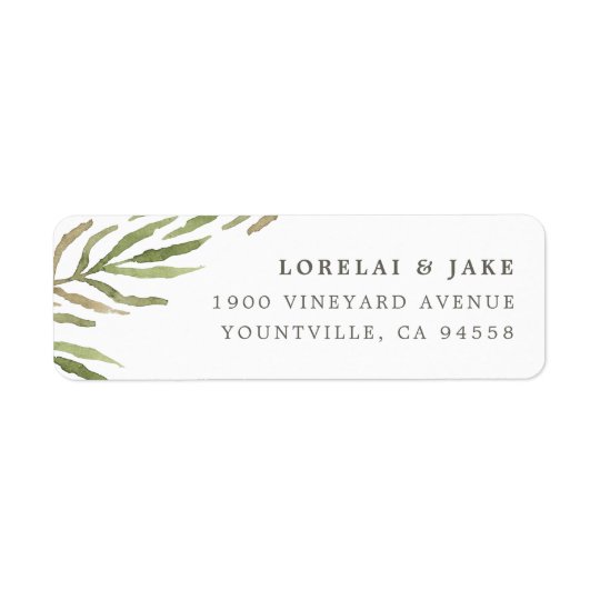 Greenery Return Address Label | Zazzle.com