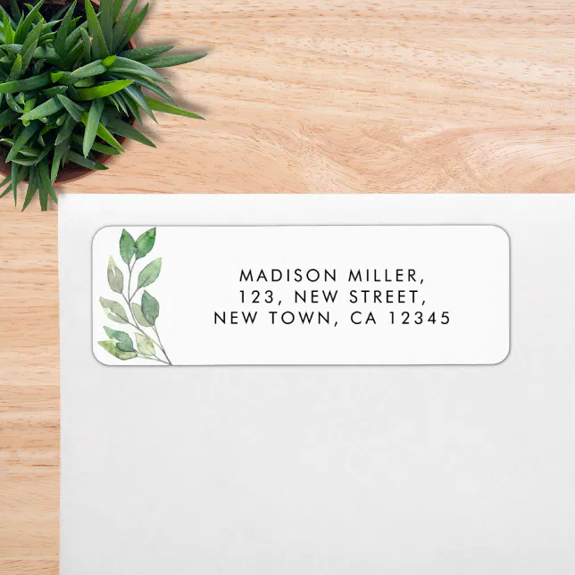 Greenery Return Address Label | Zazzle