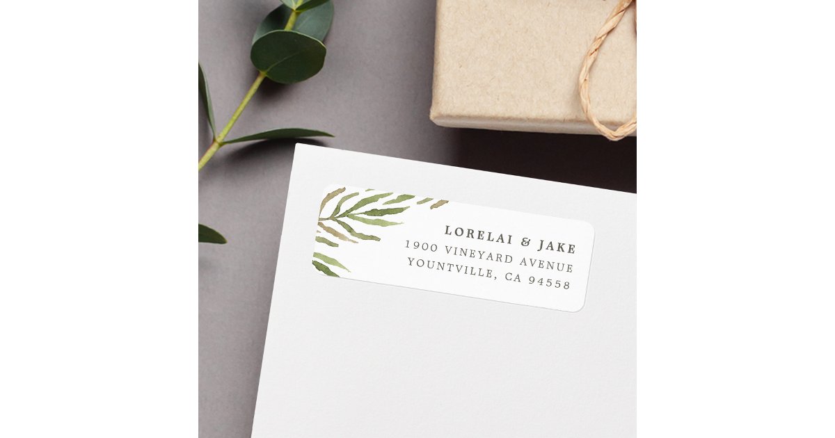 Greenery Return Address Label | Zazzle