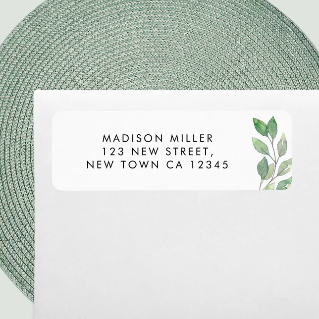 Greenery Return Address Label | Zazzle