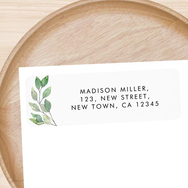 Greenery Return Address Label | Zazzle