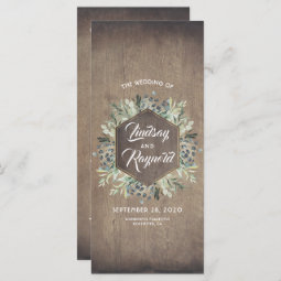 Greenery | Rustic Country Barn Wedding Programs | Zazzle