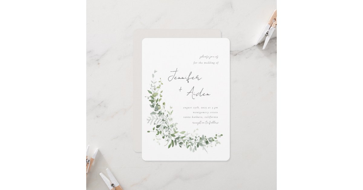 Greenery Vines Invitation | Zazzle