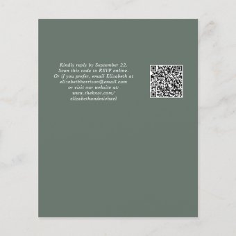 Greenery Watercolor QR Code Wedding Invitation | Zazzle