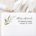 Greenery watercolors green gold leaves label | Zazzle