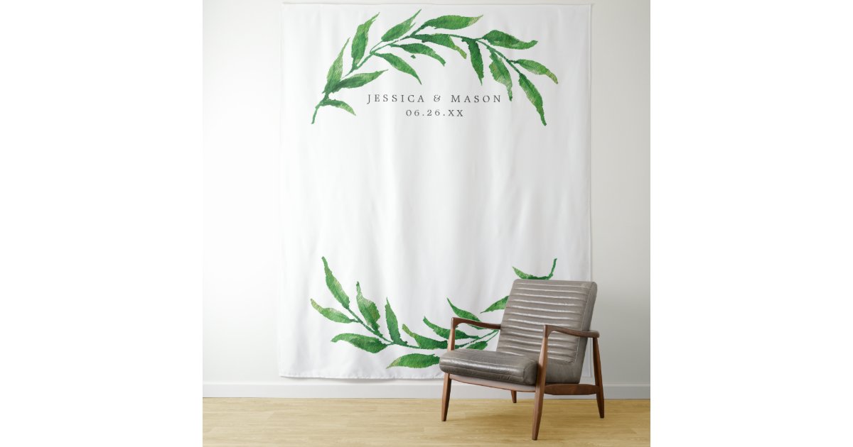 Greenery Wedding Backdrop Photo Booth | Zazzle