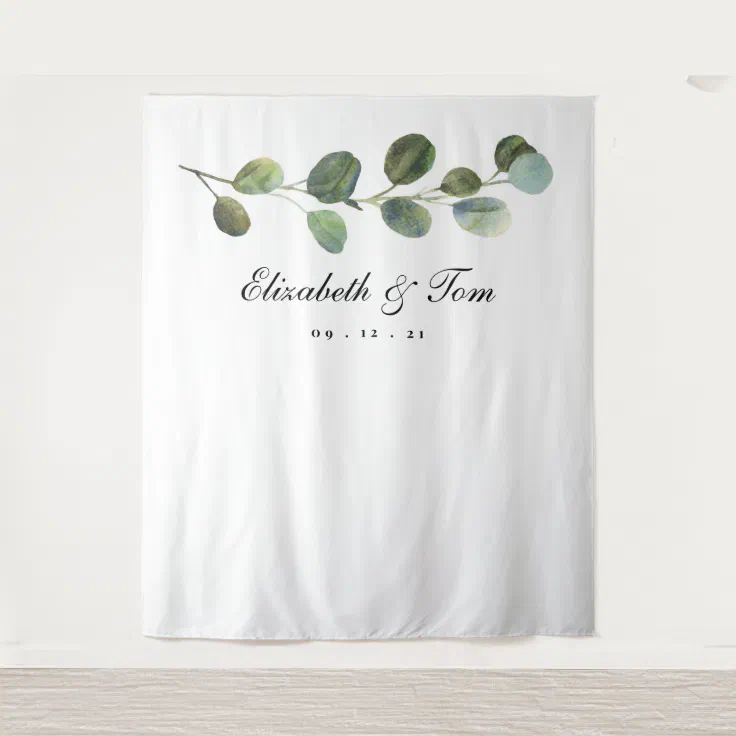 Greenery Wedding Backdrop, Photo Booth Prop | Zazzle