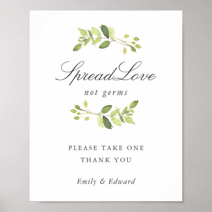 Greenery Wedding Bridal Shower Face Mask Sign | Zazzle.com