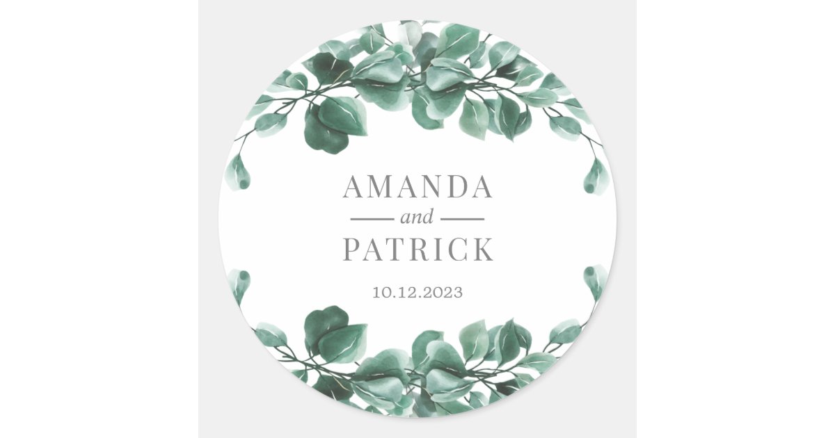 Greenery Wedding Envelope Seals | Zazzle