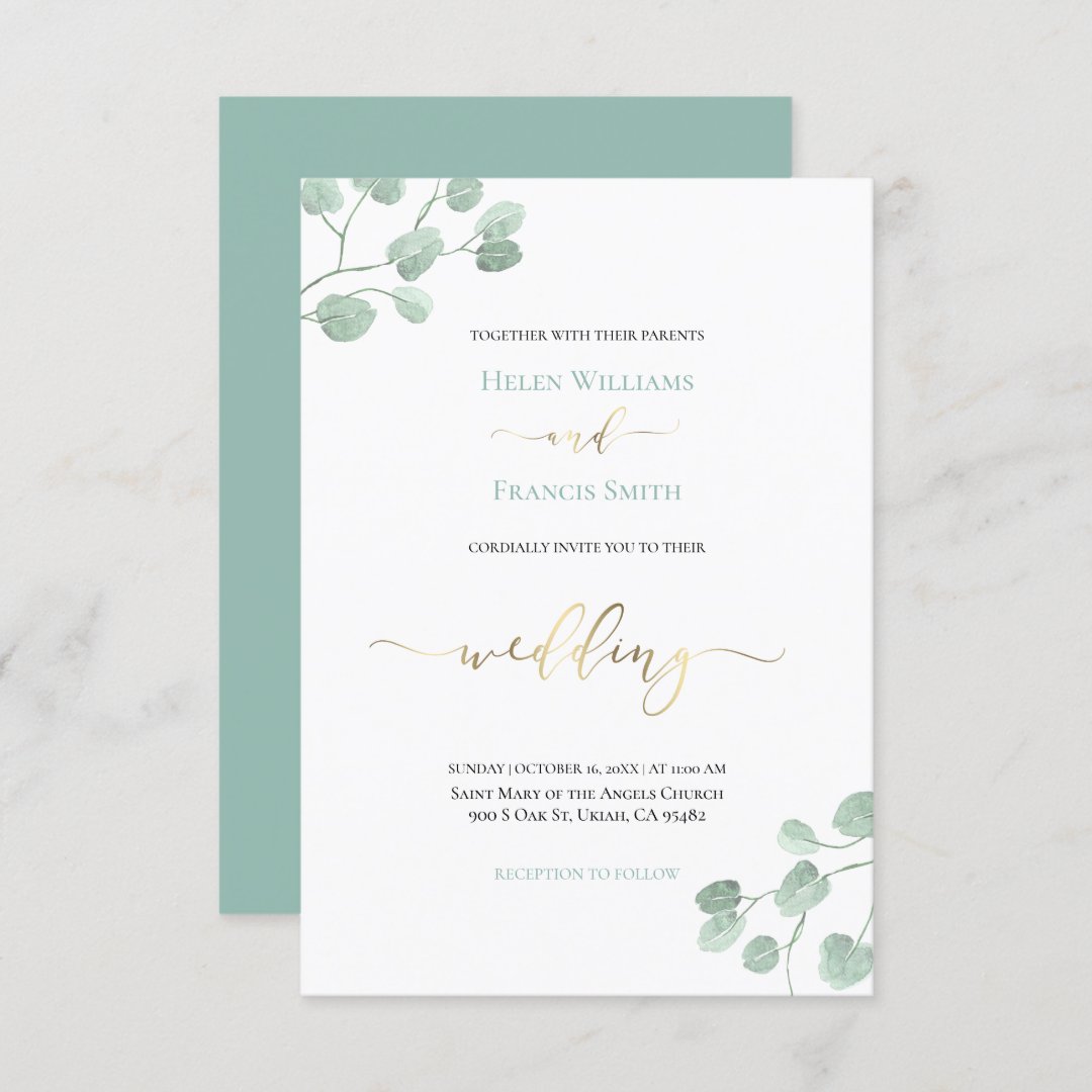 greenery wedding invitation | Zazzle