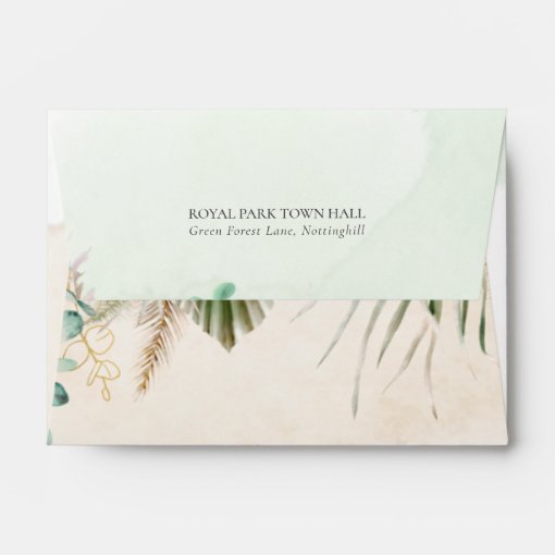Greenery Wedding Invitation RSVP Reception Return Envelope | Zazzle